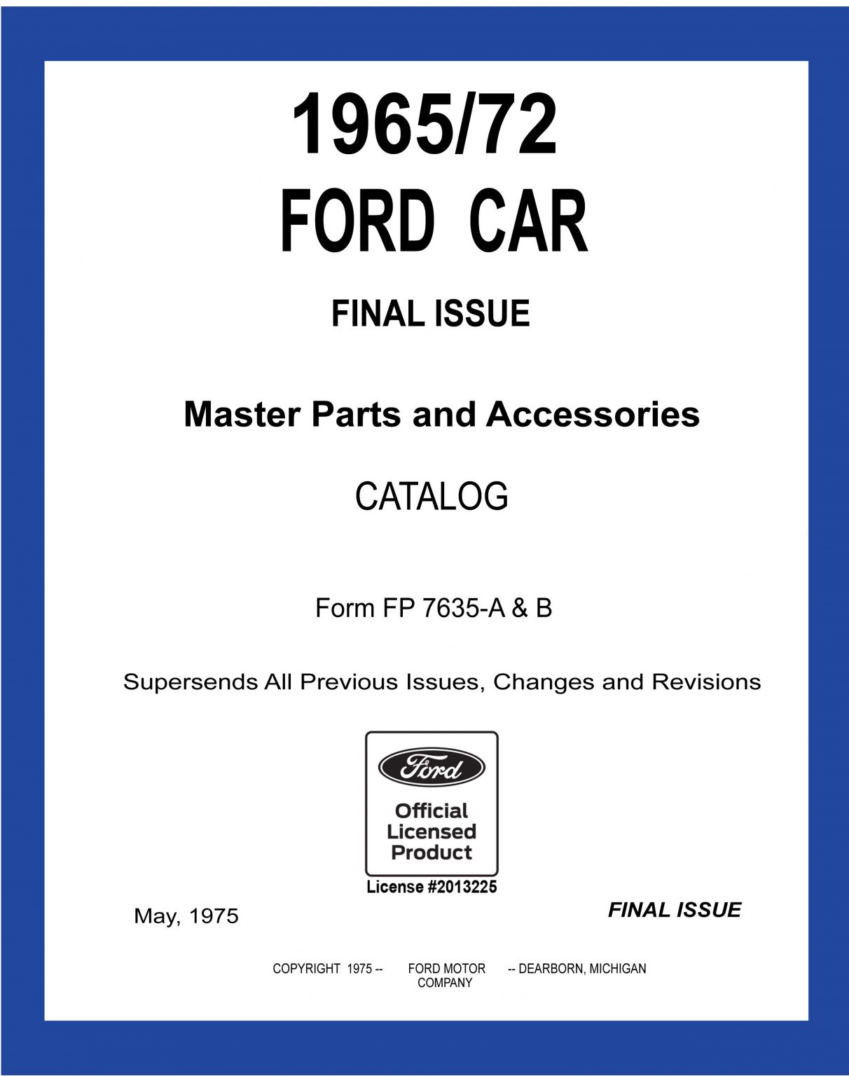 1965/72 Ford Car Master Parts and Accessories Catalog - Fordmanuals.com